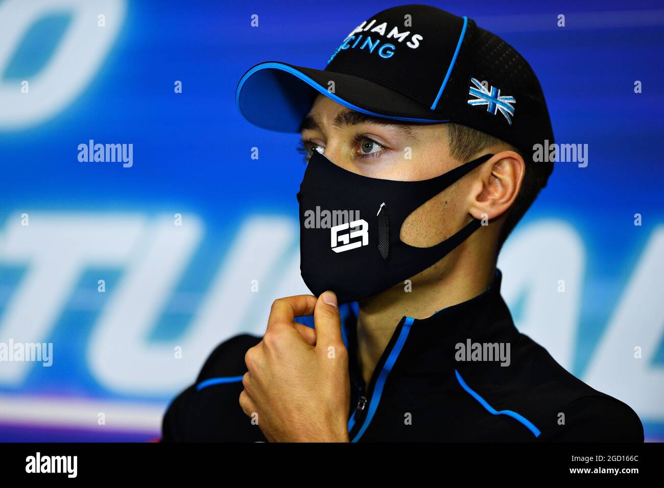 George Russell (GBR) Williams Racing in the FIA Press Conference ...