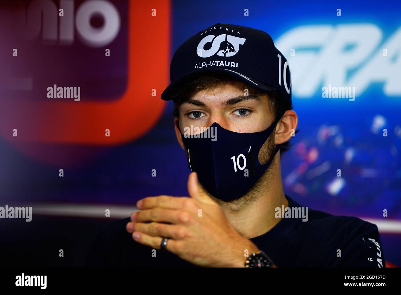 Pierre Gasly (FRA) AlphaTauri in the FIA Press Conference. Portuguese ...