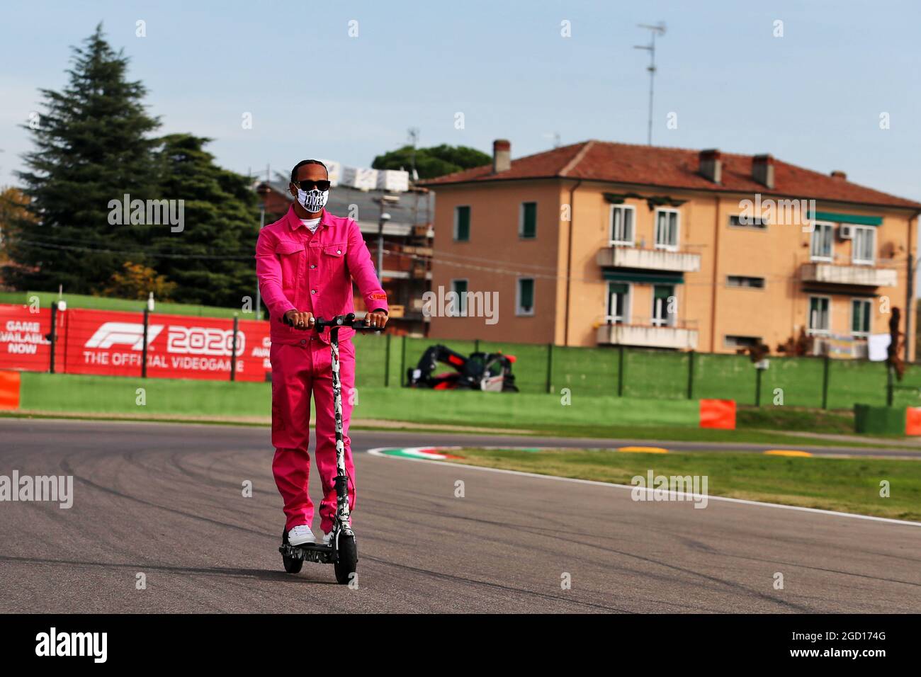 Lewis Hamilton (GBR) Mercedes AMG F1 rides the circuit. Emilia Romagna ...