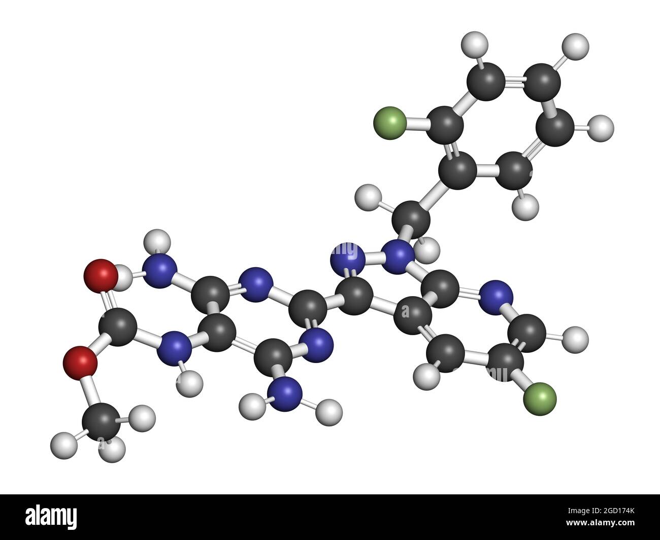 Vericiguat heart failure drug molecule. 3D rendering Stock Photo - Alamy