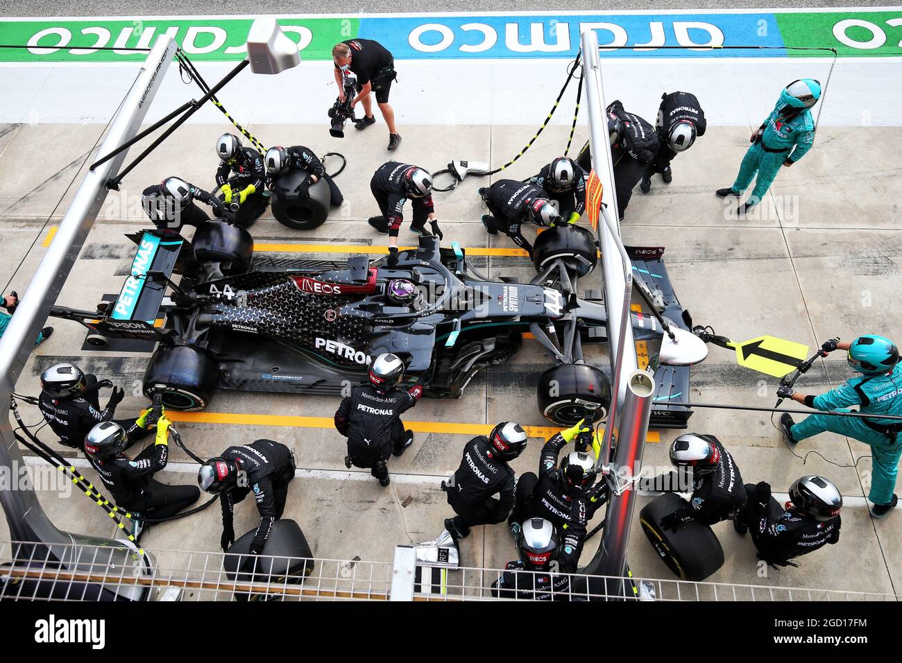 Mercedes amg f1 w11 makes a pit stop hi-res stock photography and ...