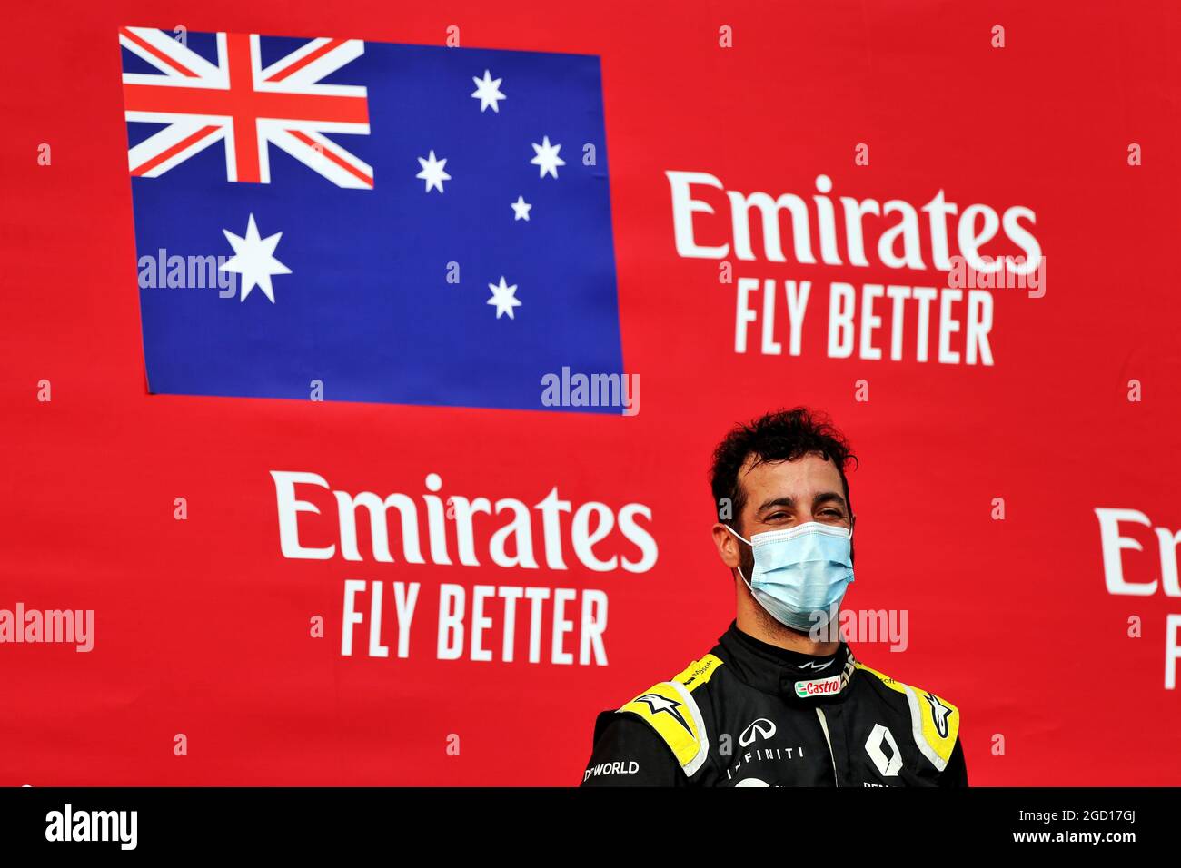 Daniel Ricciardo (AUS) Renault F1 Team celebrates his third position on ...