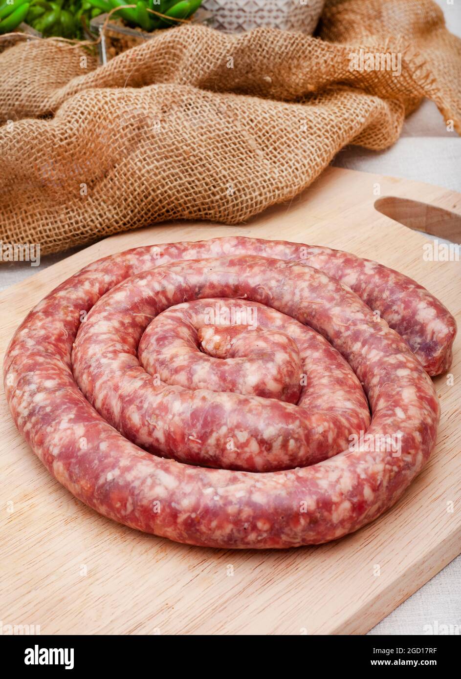 Traditional raw South African Boerewors Stock Photo - Alamy