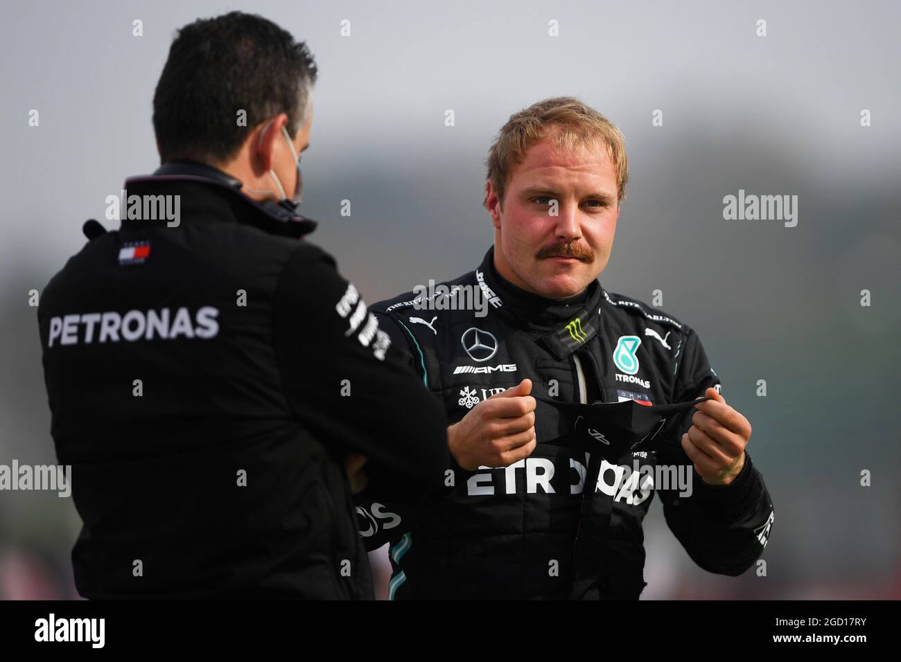 Valtteri Bottas (FIN) Mercedes AMG F1 on the grid with moustache in ...