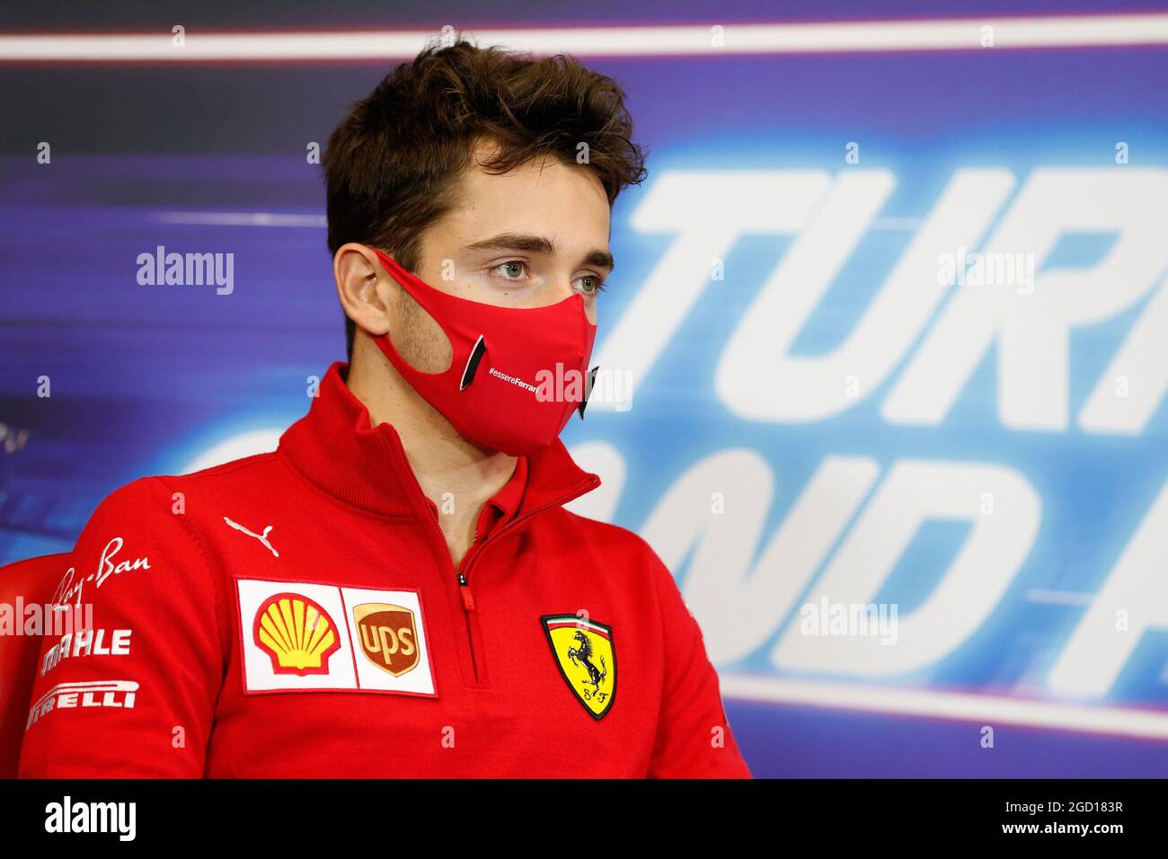 Charles Leclerc (MON) Ferrari in the FIA Press Conference. Turkish ...
