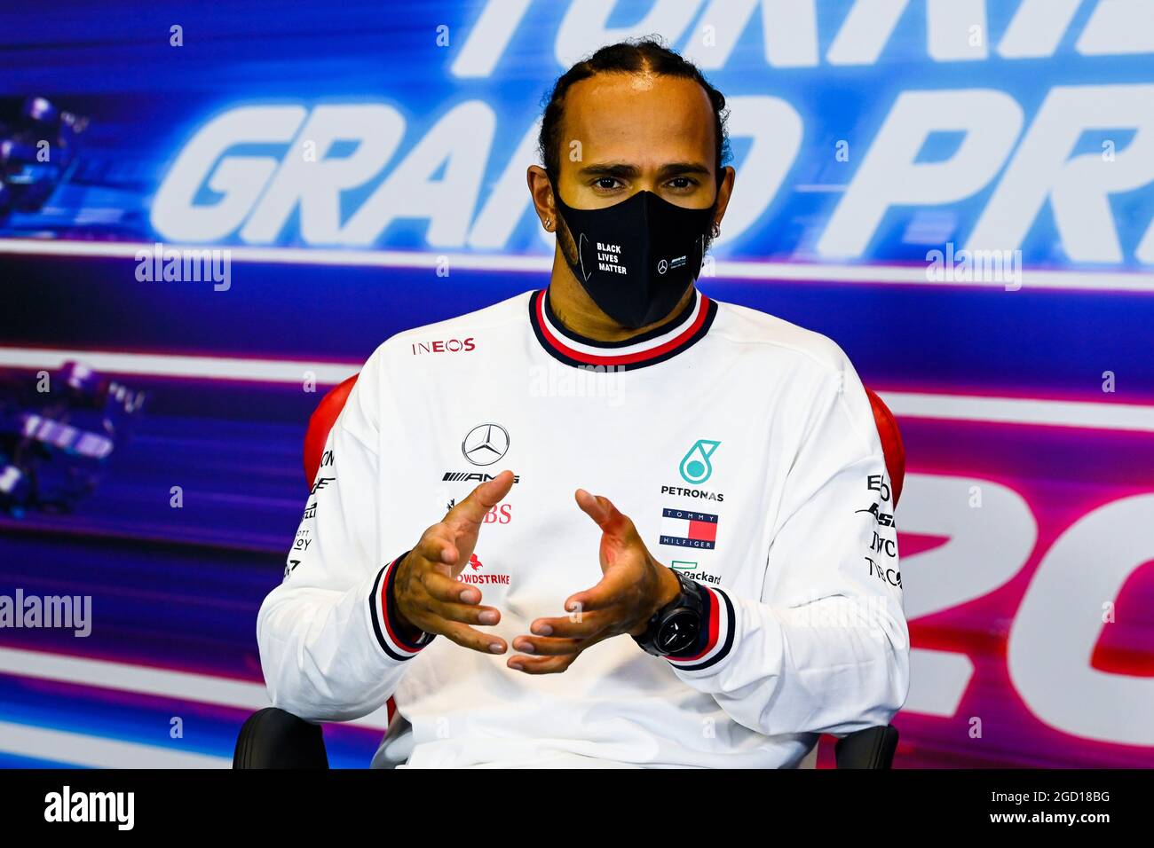 Race winner and World Champion Lewis Hamilton (GBR) Mercedes AMG F1 in ...