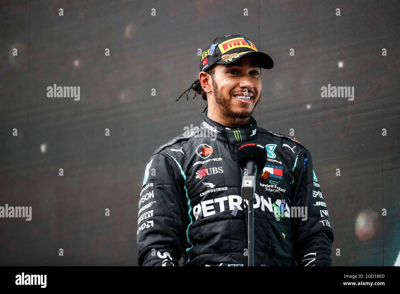 Race winner and World Champion Lewis Hamilton (GBR) Mercedes AMG F1 on ...