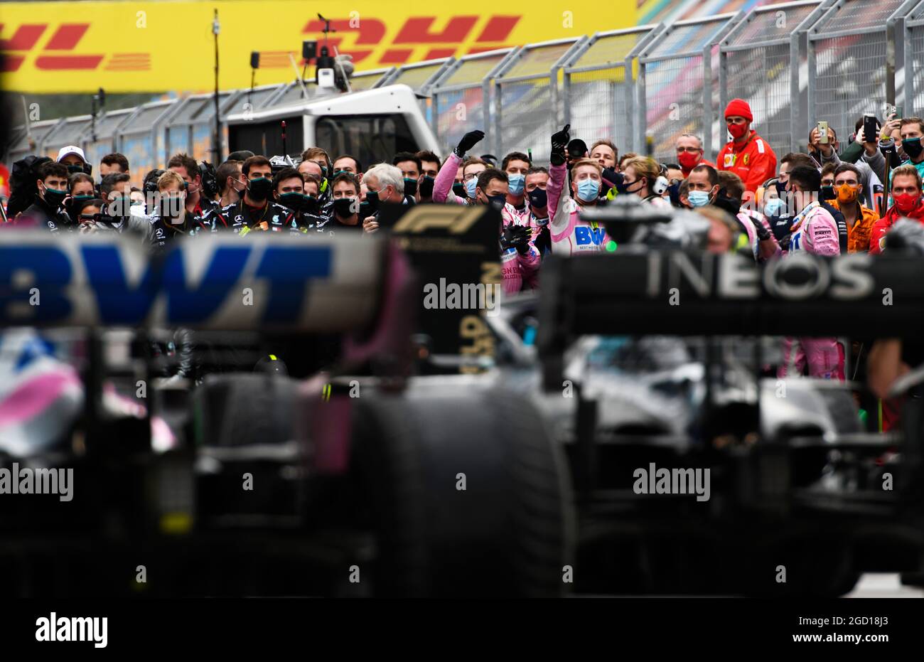 Racing Point F1 Team celebrate in parc ferme. Turkish Grand Prix ...