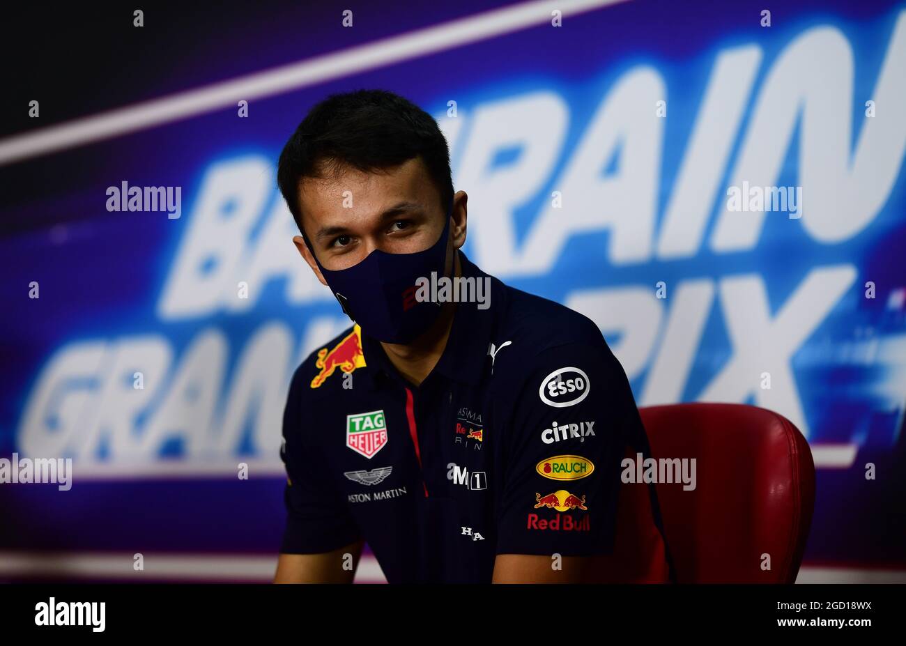 Alexander Albon (THA) Red Bull Racing in the FIA Press Conference ...