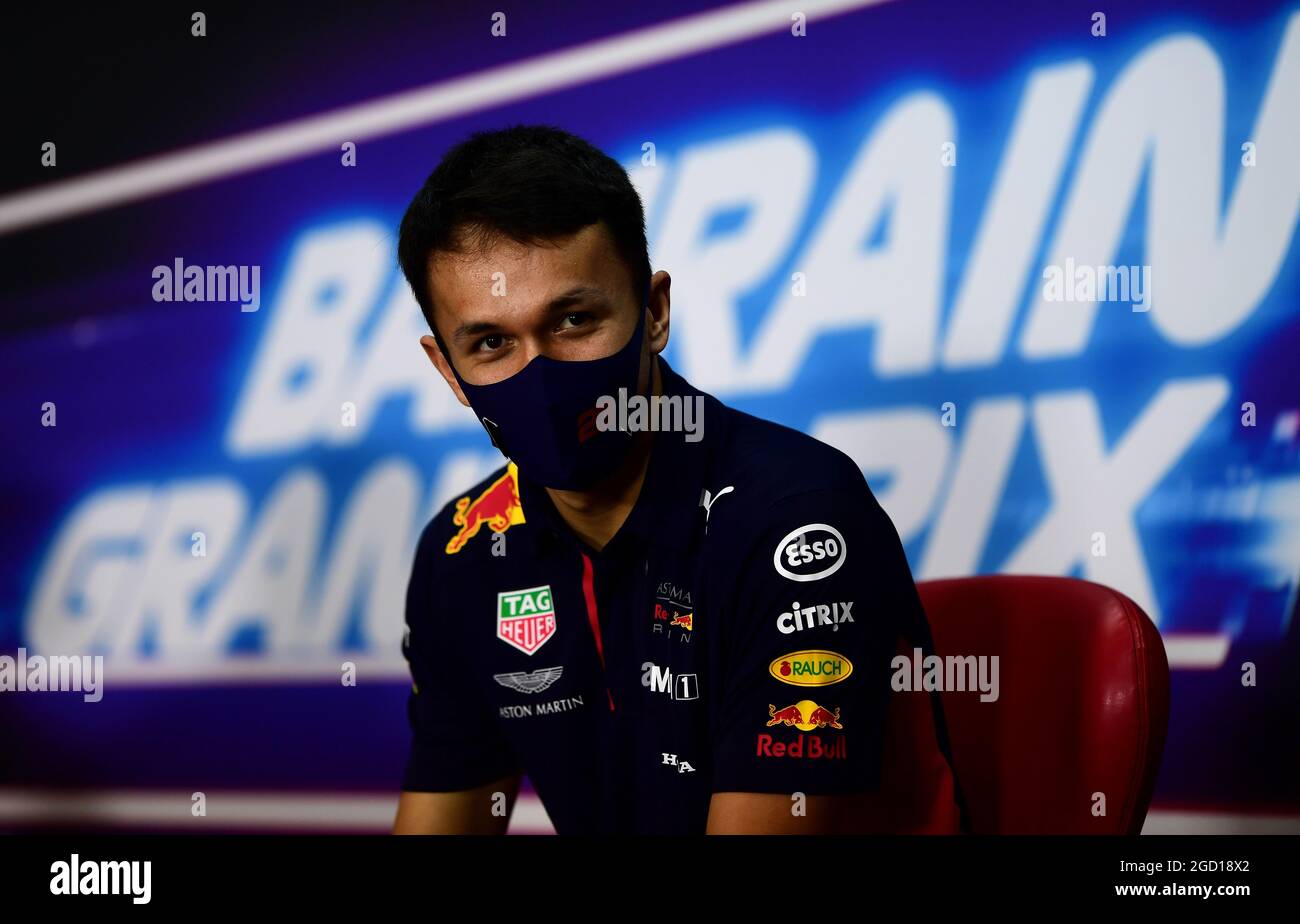 Alexander Albon (THA) Red Bull Racing in the FIA Press Conference ...