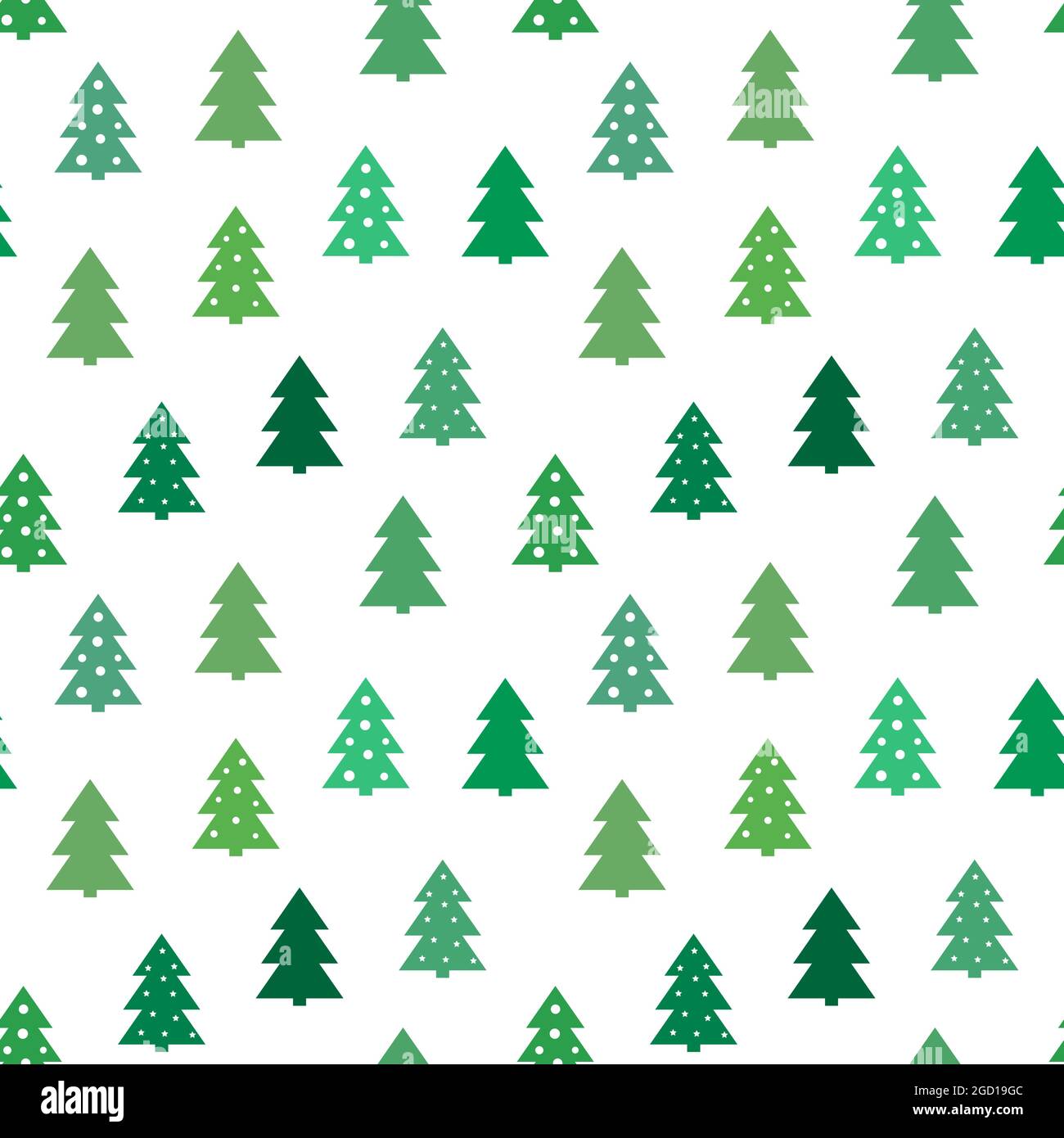 Green Christmas trees seamless pattern. Vector illustration Stock ...