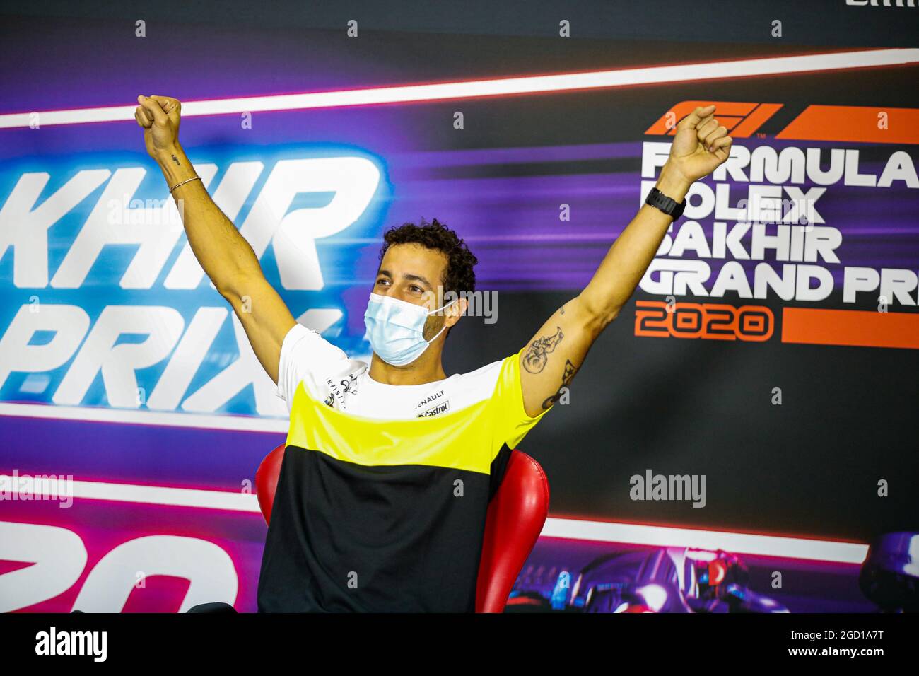 Daniel Ricciardo (AUS) Renault F1 Team in the FIA Press Conference ...