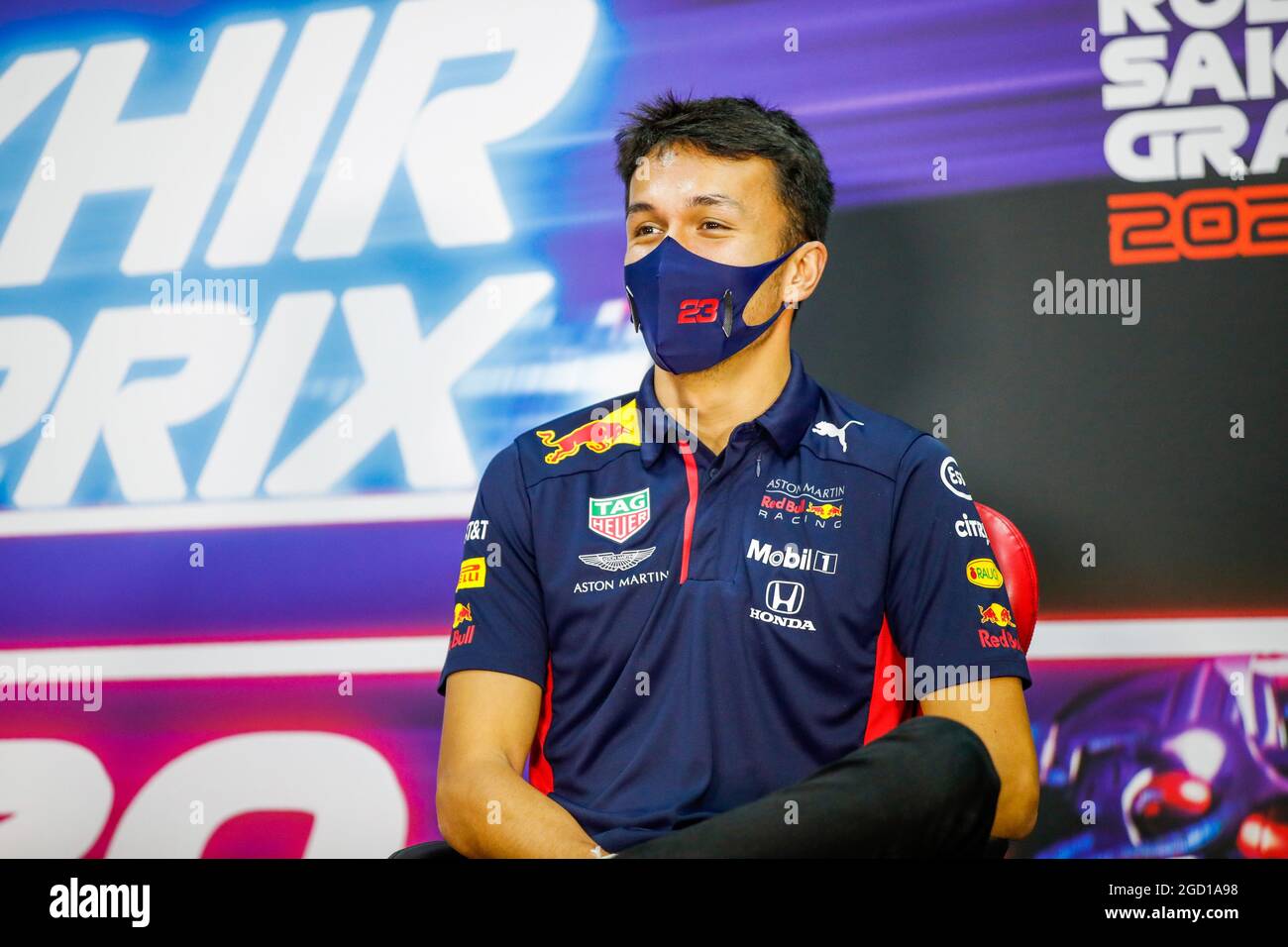 Alexander Albon (THA) Red Bull Racing in the FIA Press Conference ...