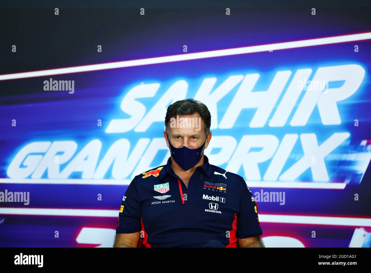 Christian Horner (GBR) Red Bull Racing Team Principal in the FIA Press Conference. Sakhir Grand ...