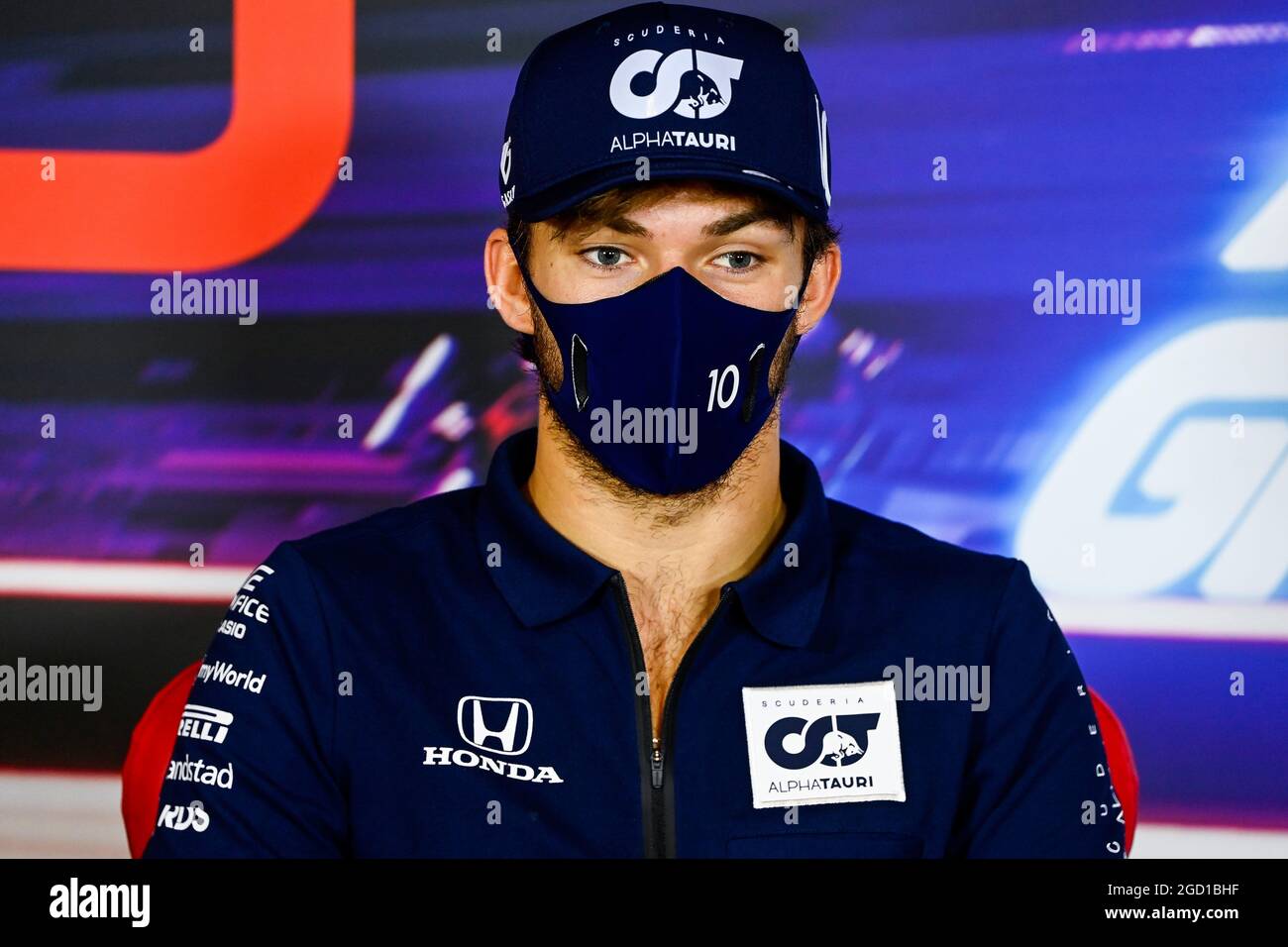 Pierre Gasly (FRA) AlphaTauri in the FIA Press Conference. Abu Dhabi ...