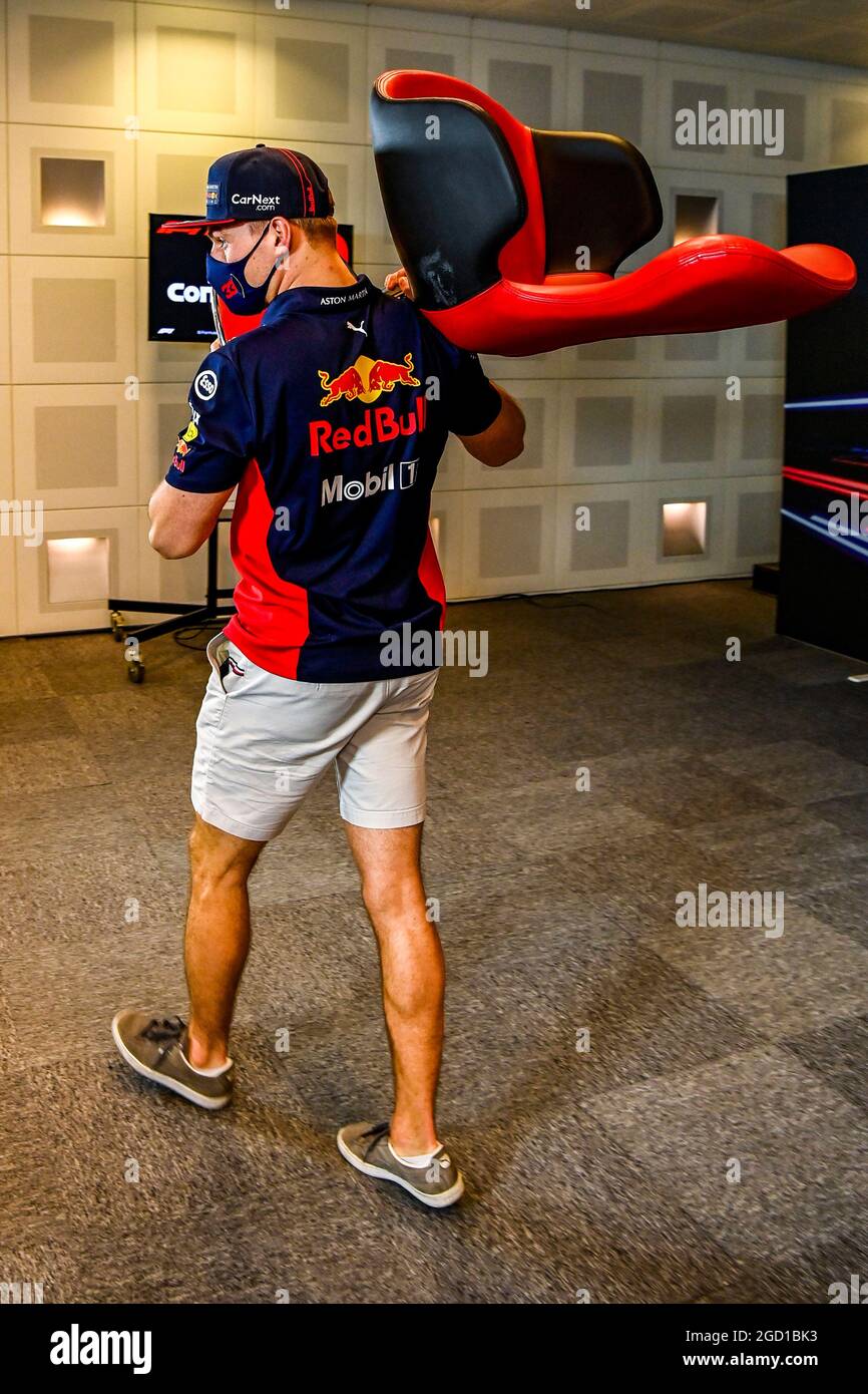 Max Verstappen (NLD) Red Bull Racing in the FIA Press Conference. Abu ...