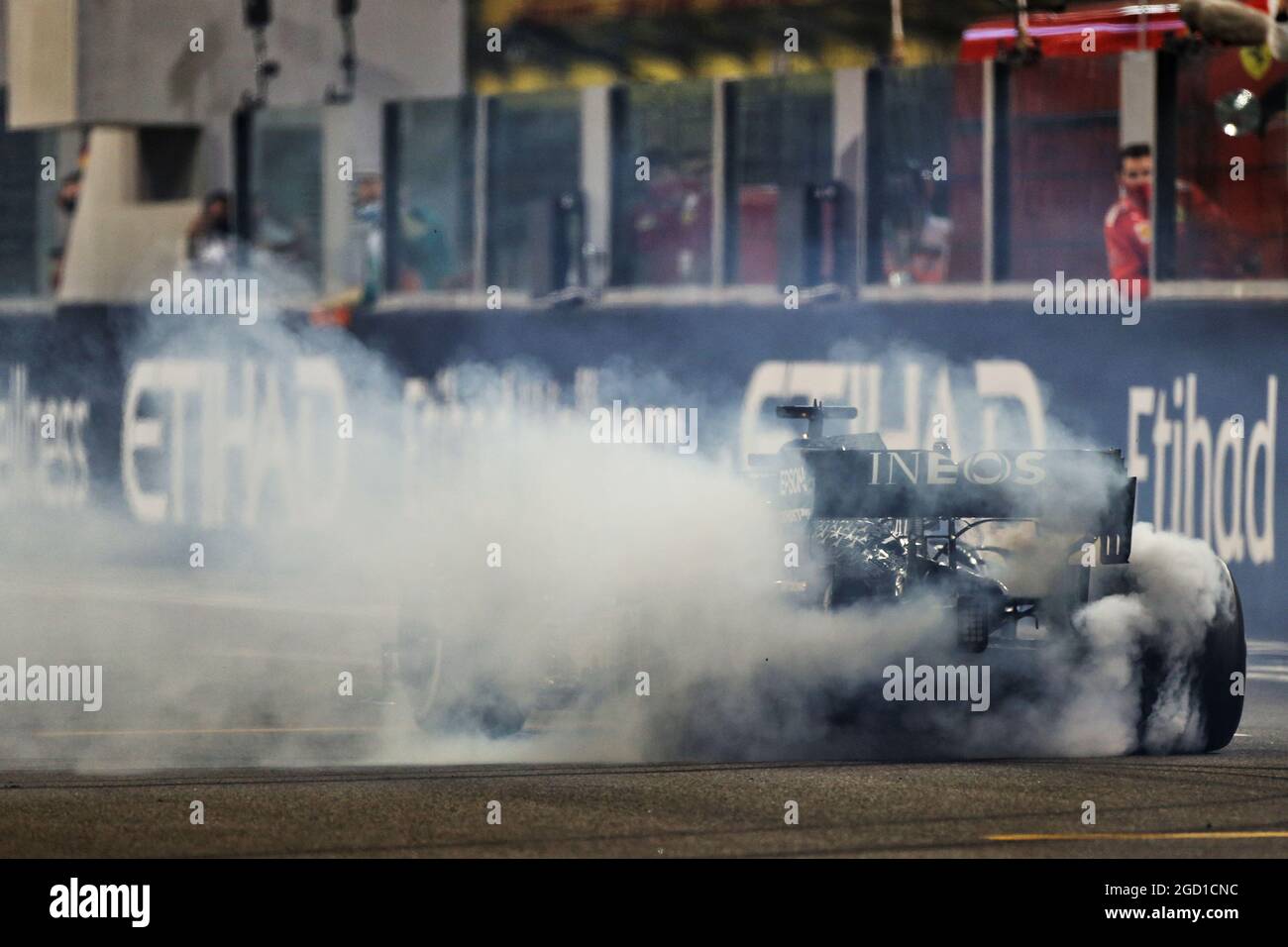 Mercedes amg f1 w11 doughnuts at end of race hi-res stock photography ...