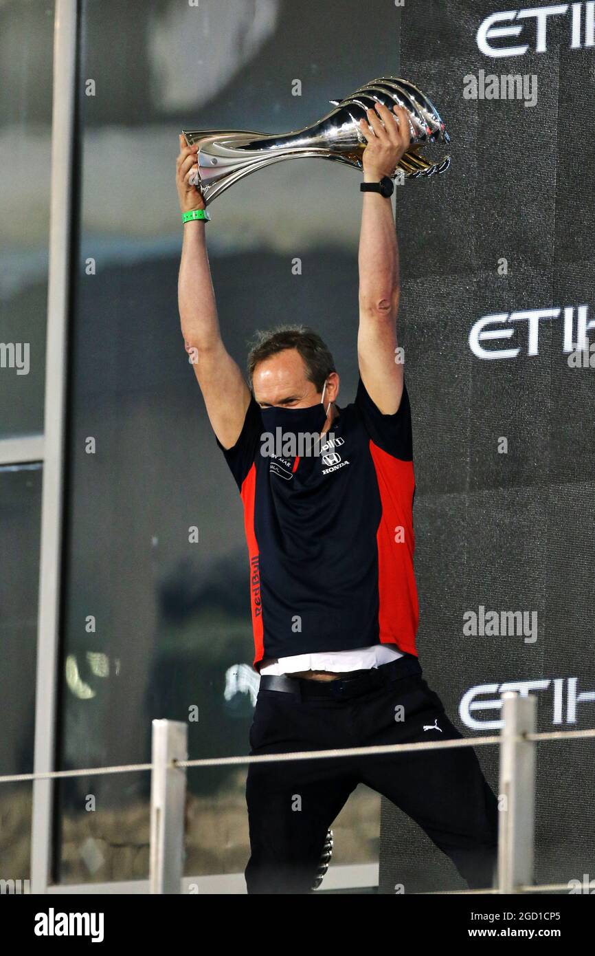 Red bull racing chief engineer celebrates on podium hi-res stock ...