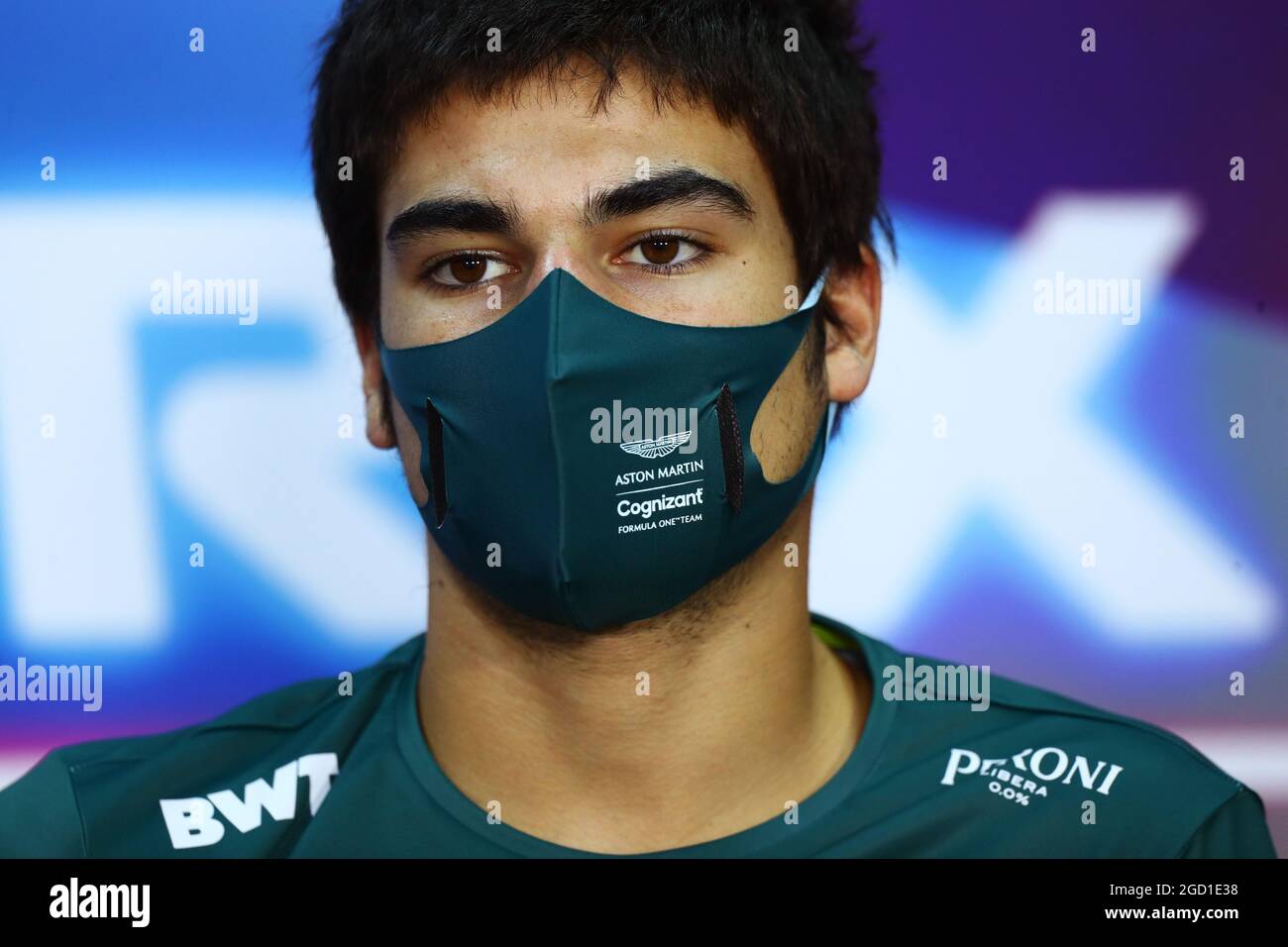 Lance Stroll (CDN) Aston Martin F1 Team in the FIA Press Conference ...