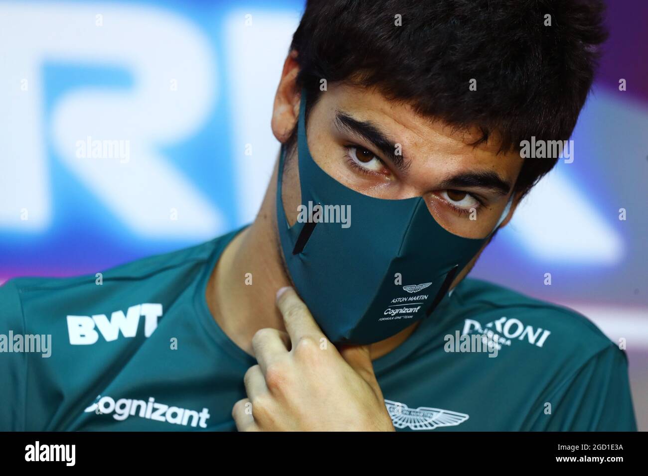 Lance Stroll (CDN) Aston Martin F1 Team in the FIA Press Conference ...