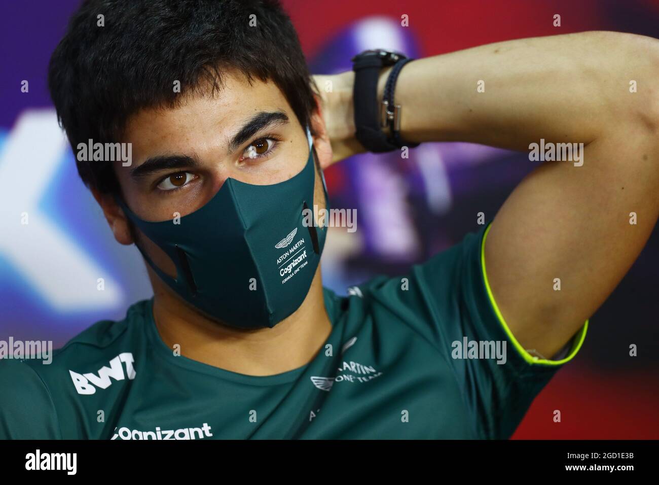 Lance Stroll (CDN) Aston Martin F1 Team in the FIA Press Conference ...