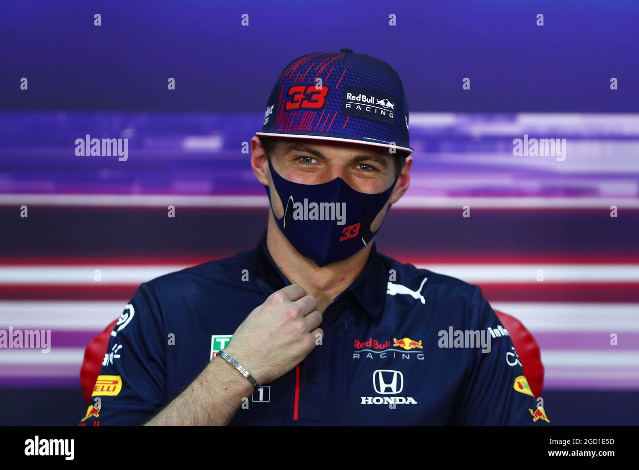 Max Verstappen (NLD) Red Bull Racing in the FIA Press Conference ...