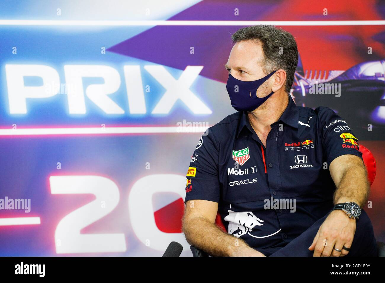 Christian Horner (GBR) Red Bull Racing Team Principal in the FIA Press Conference. Bahrain Grand ...