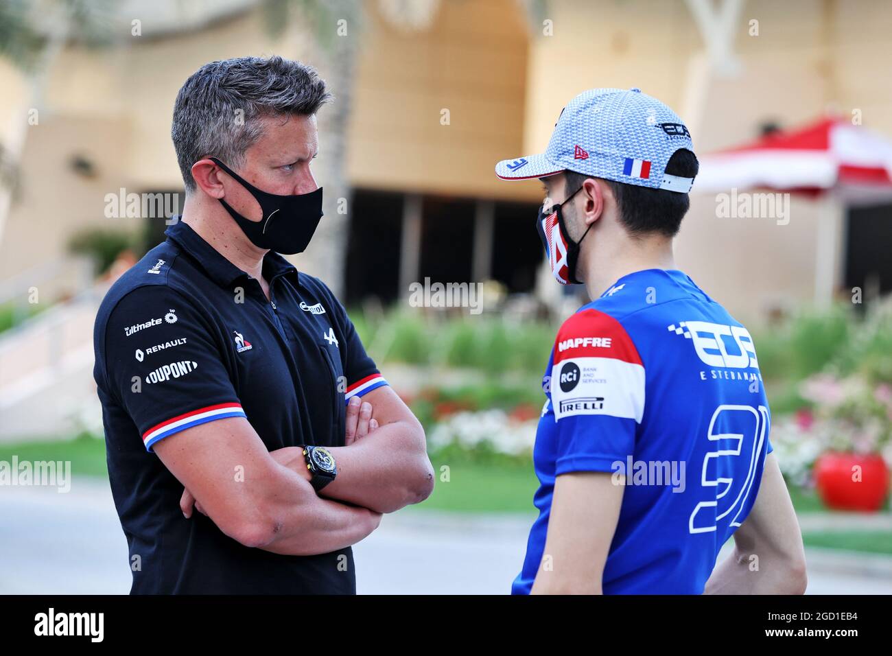 (L to R): Marcin Budkowski (POL) Alpine F1 Team Executive Director with ...