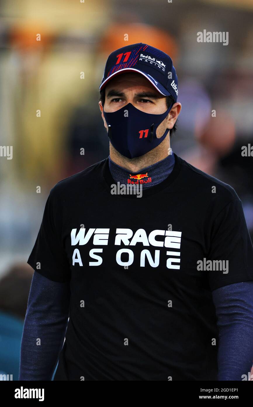 Sergio Perez (MEX) Red Bull Racing on the grid. Bahrain Grand Prix ...