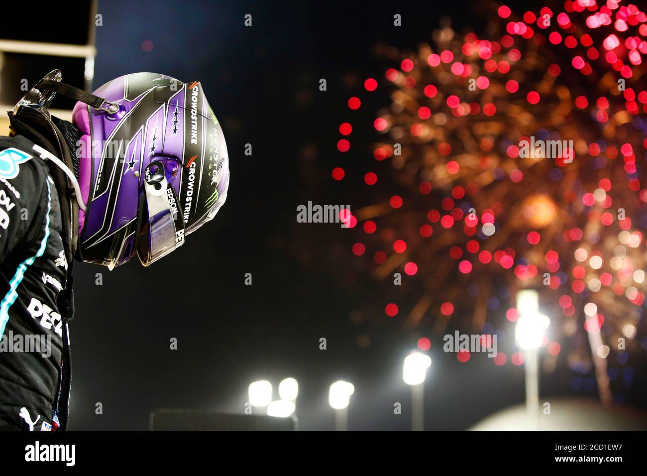 Race winner Lewis Hamilton (GBR) Mercedes AMG F1 celebrates in parc ...