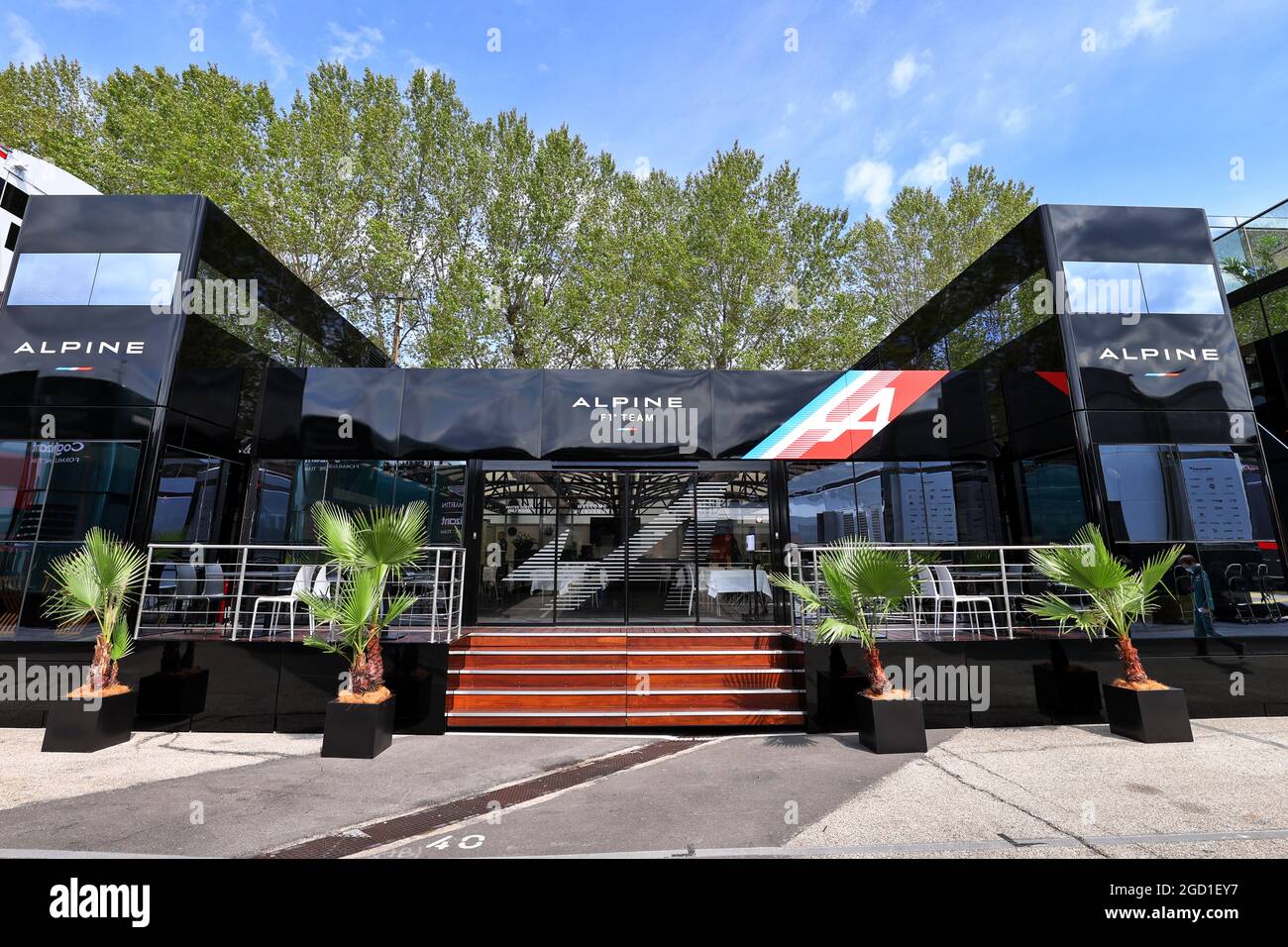 Alpine F1 Team motorhome in the paddock. Emilia Romagna Grand Prix ...