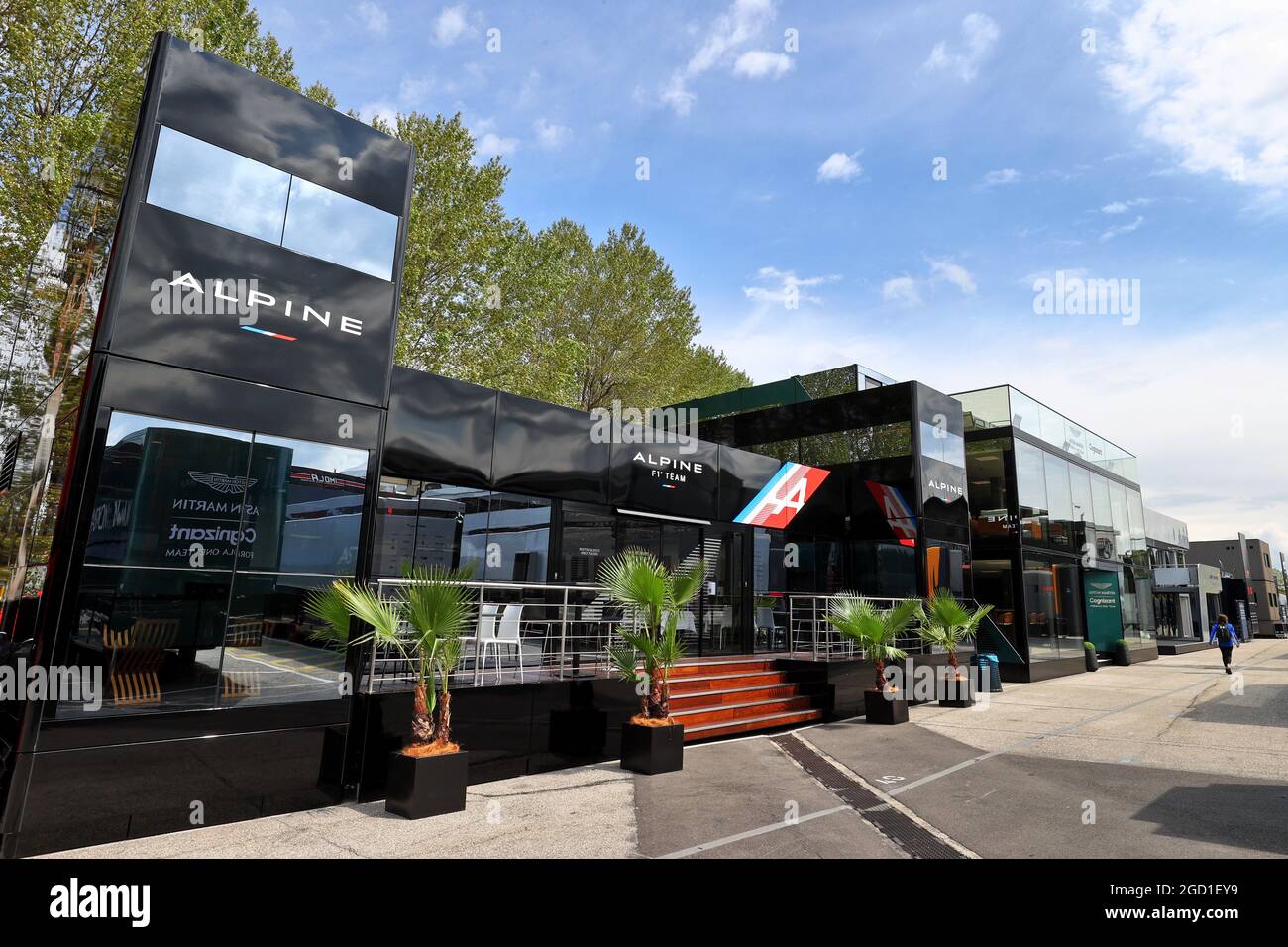 Alpine F1 Team motorhome in the paddock. Emilia Romagna Grand Prix ...
