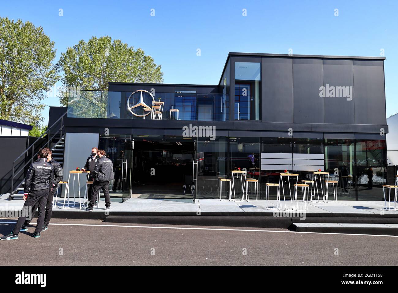 Mercedes amg f1 motorhome in paddock hi-res stock photography and ...