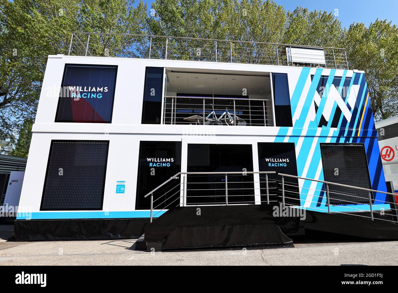 Williams Racing motorhome in the paddock. Emilia Romagna Grand Prix ...