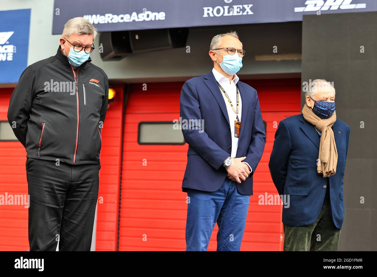 (L to R): Ross Brawn (GBR) Managing Director, Motor Sports; Stefano ...