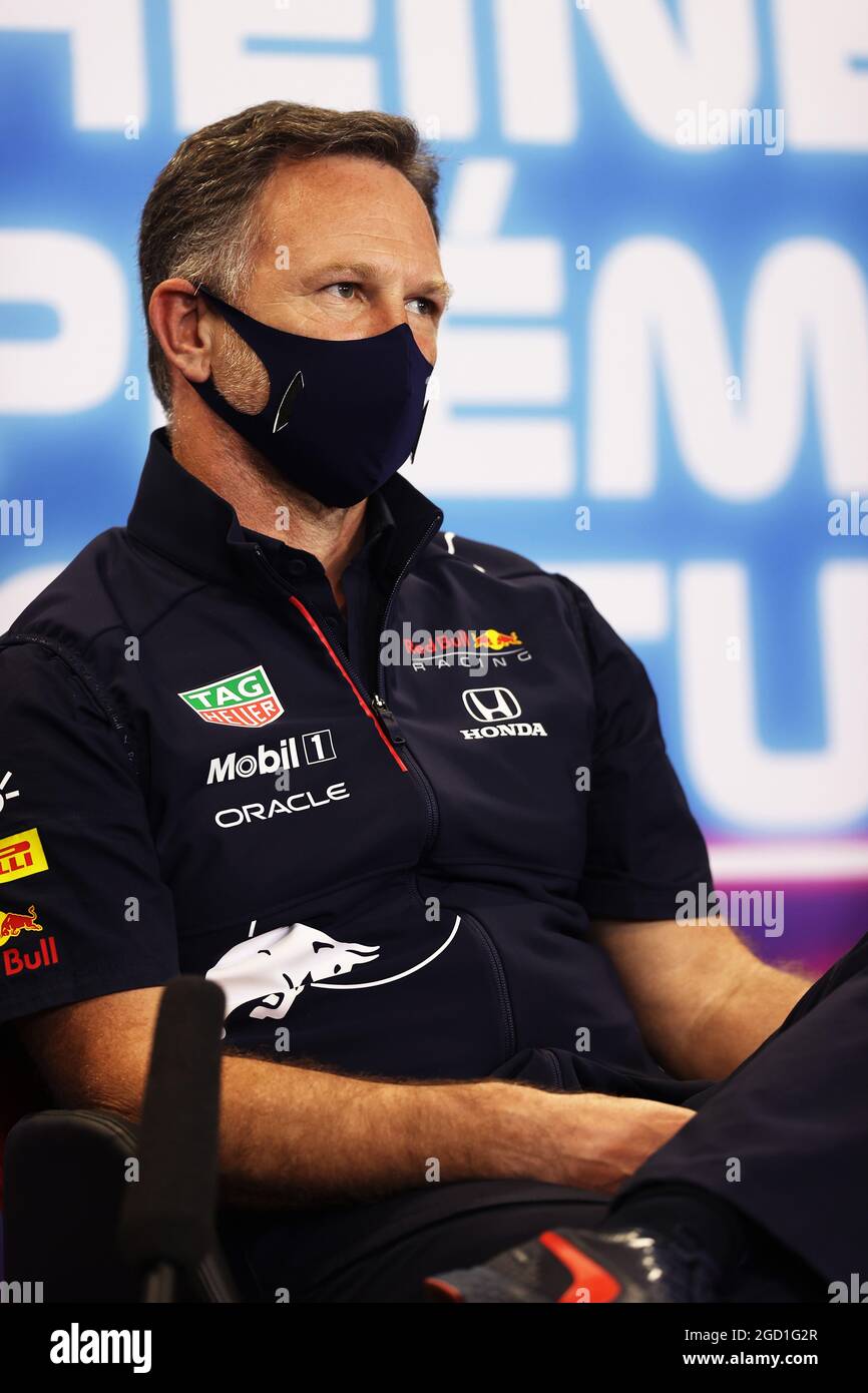 Christian Horner (GBR) Red Bull Racing Team Principal in the FIA Press Conference. Portuguese ...