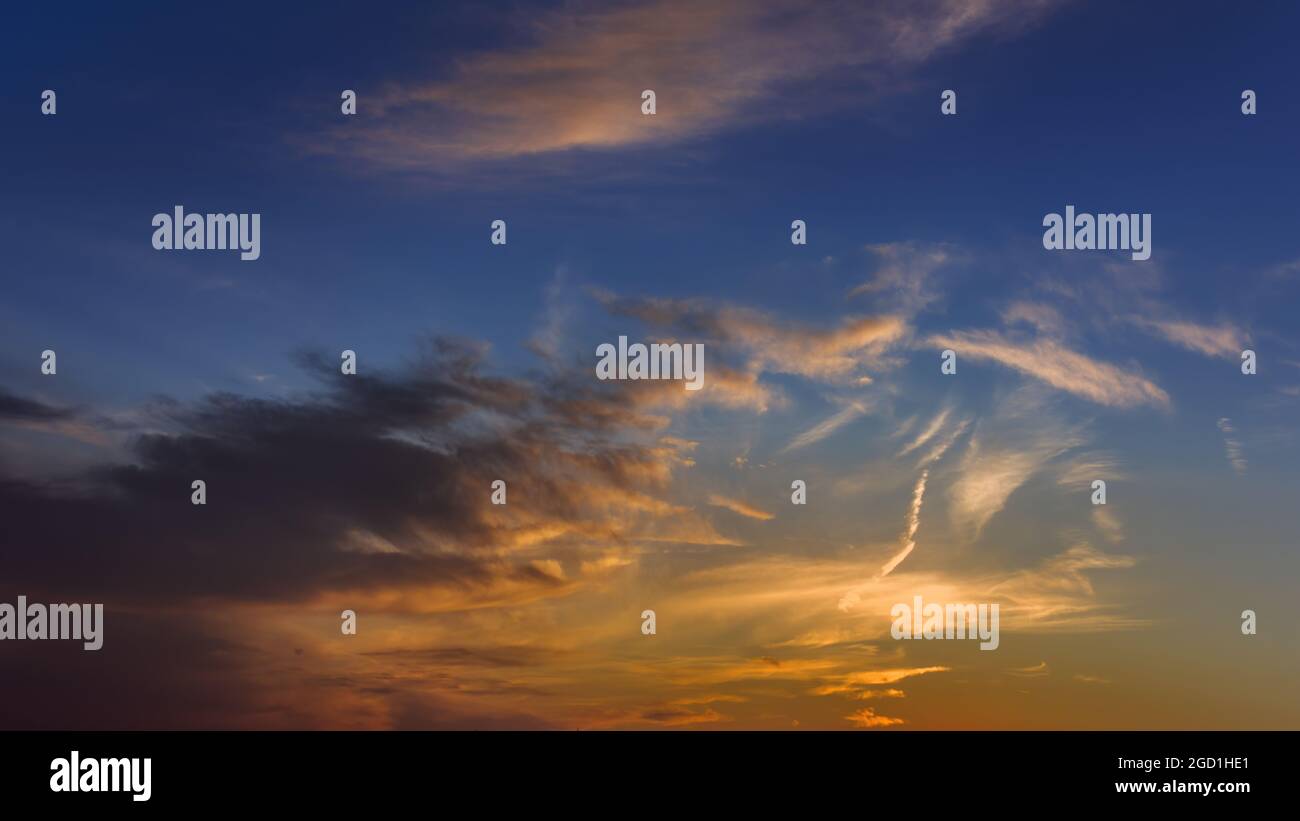 Summer evening sky just after sunset Stock Photo - Alamy