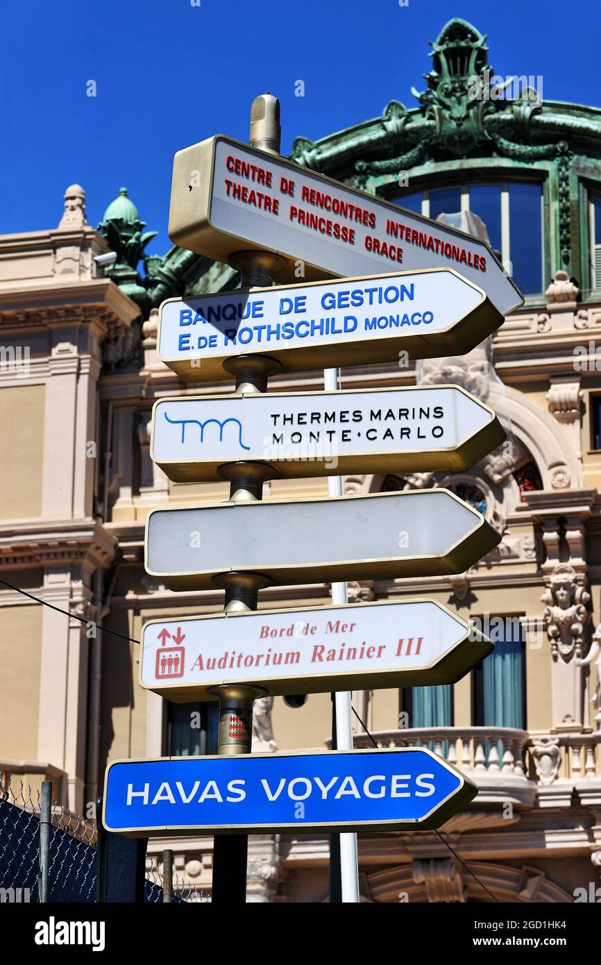 Scenic Monaco - road signs. Monaco Grand Prix, Wednesday 19th May 2021 ...