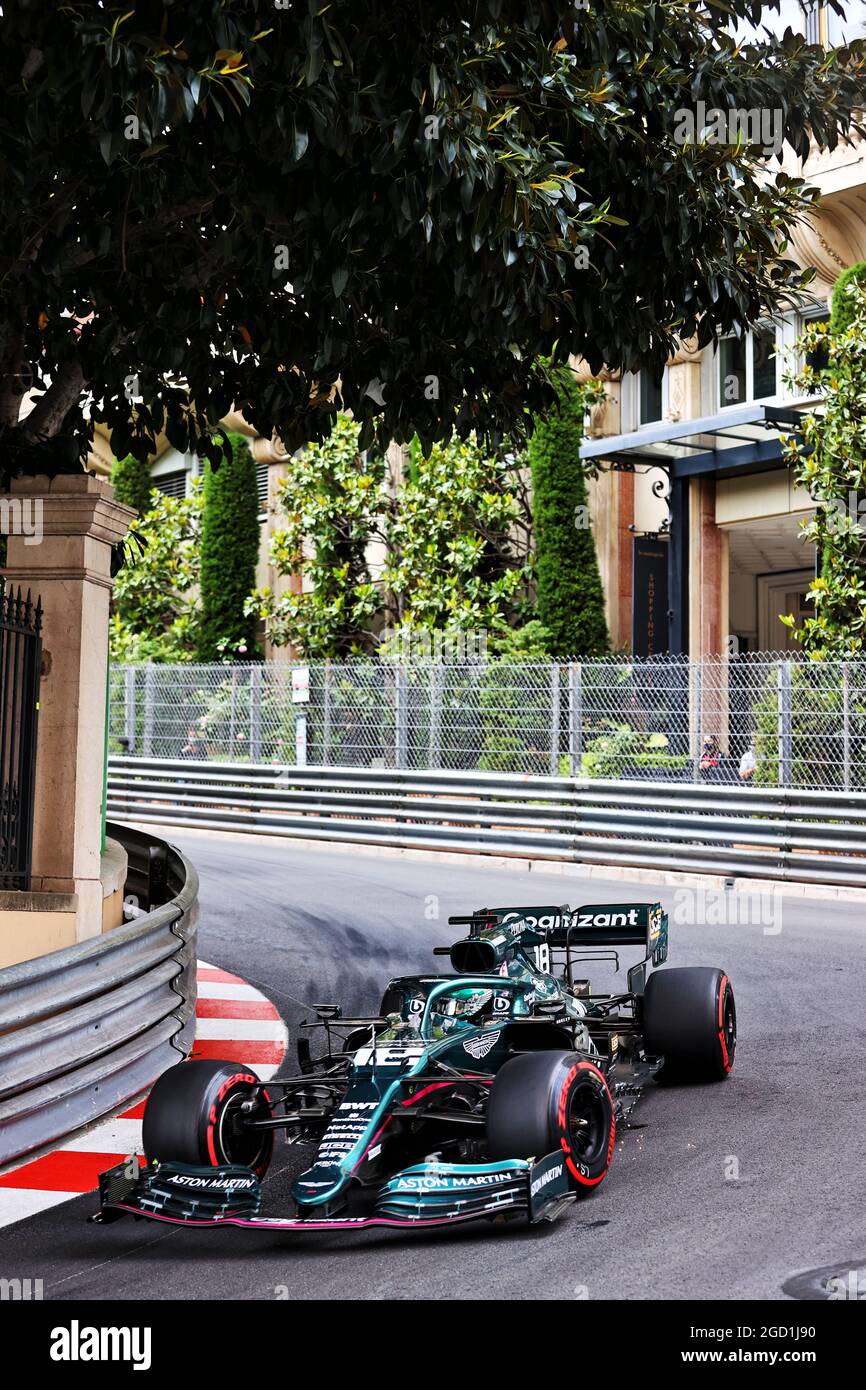 Lance Stroll (CDN) Aston Martin F1 Team AMR21. Monaco Grand Prix ...
