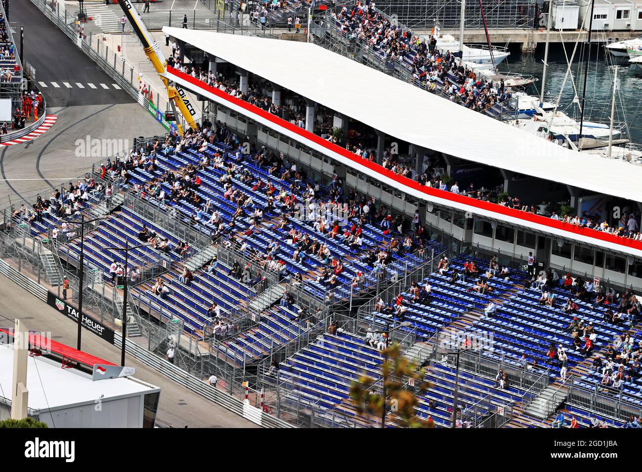 Circuit atmosphere - fans in the grandstand. Monaco Grand Prix ...