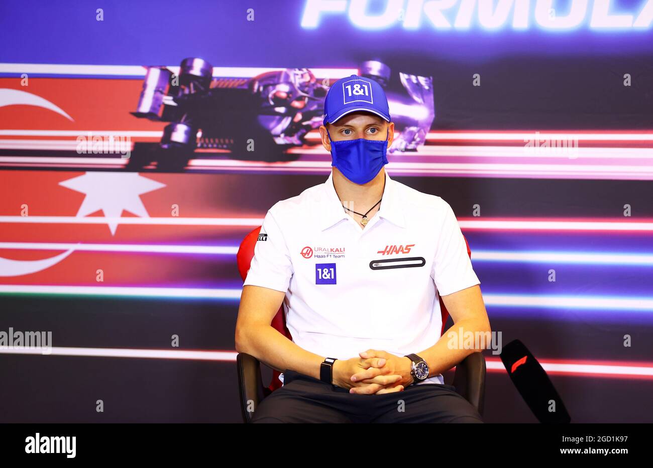 Mick Schumacher (GER) Haas F1 Team in the FIA Press Conference ...
