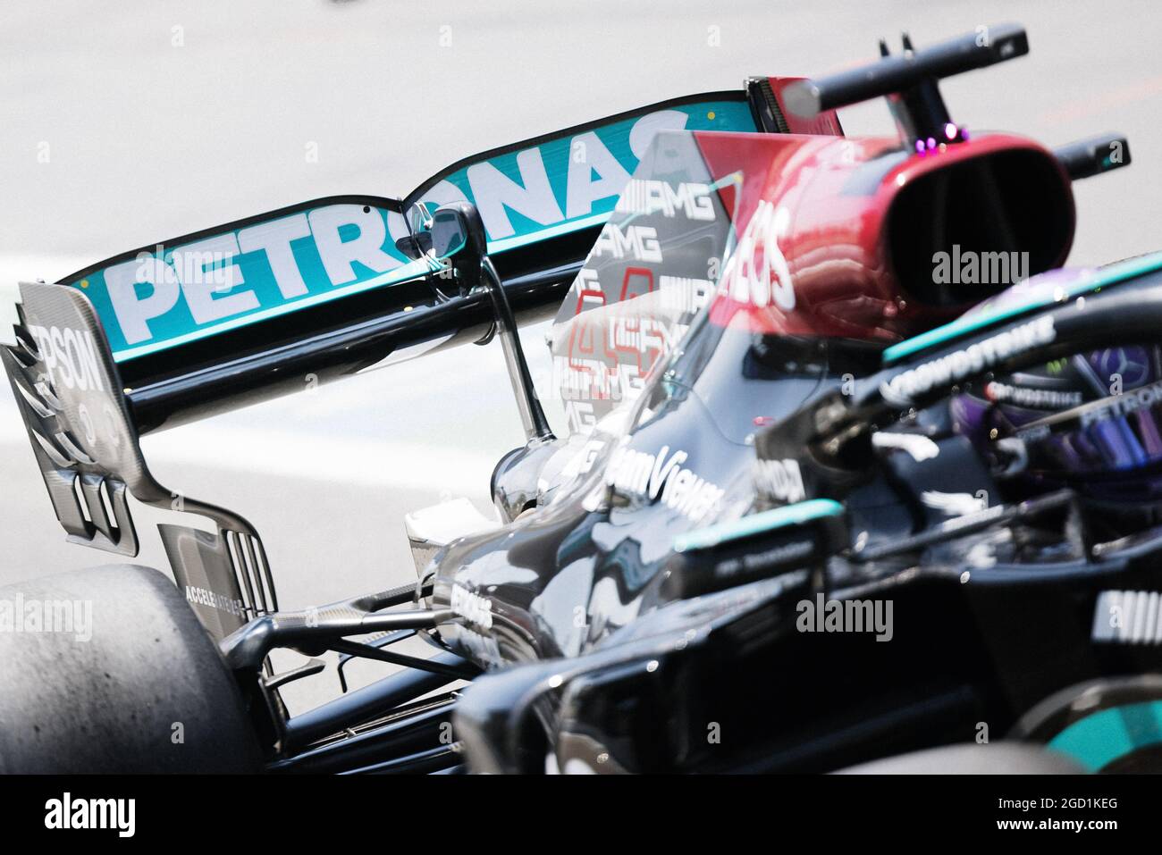Mercedes amg f1 w12 rear wing dots to measure flexing hi-res stock ...