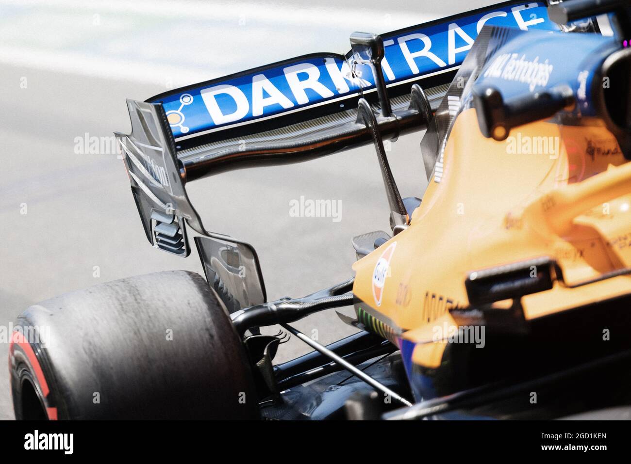 Mclaren mcl35m rear wing dots to measure flexing hi-res stock ...