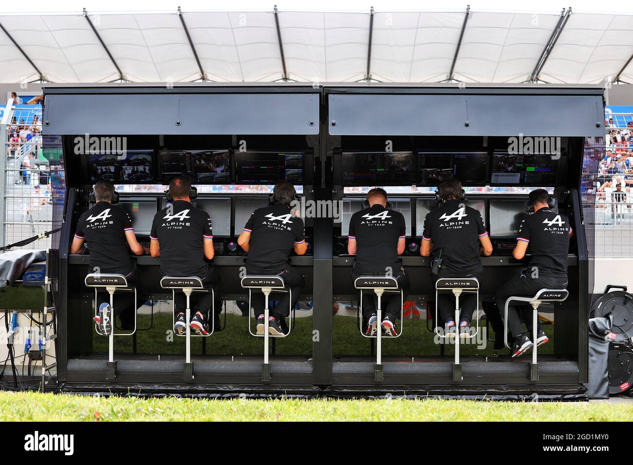 Alpine F1 Team pit gantry. French Grand Prix, Saturday 19th June 2021 ...