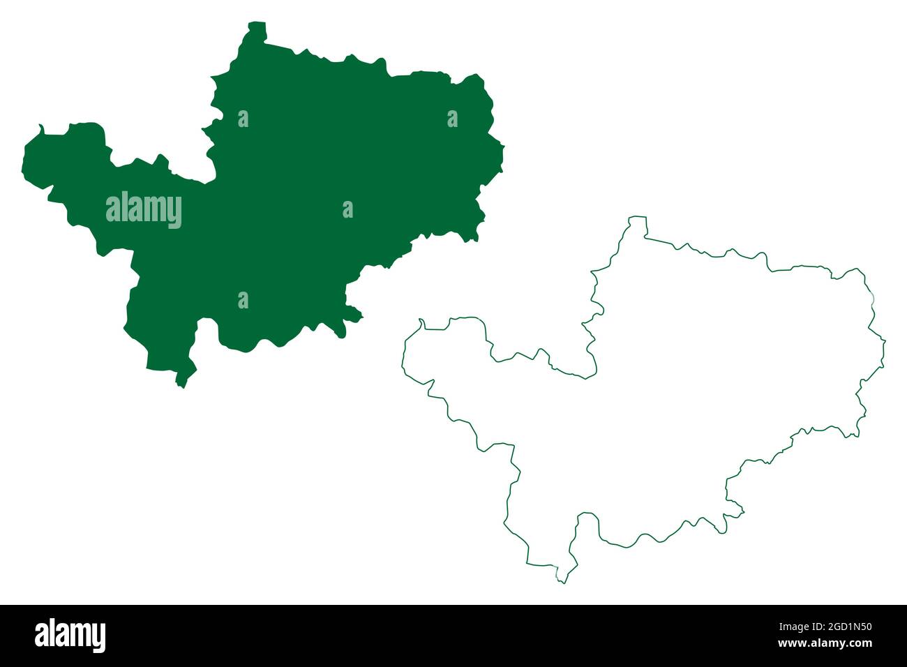 Ghaziabad district (Uttar Pradesh State, Republic of India) map vector ...