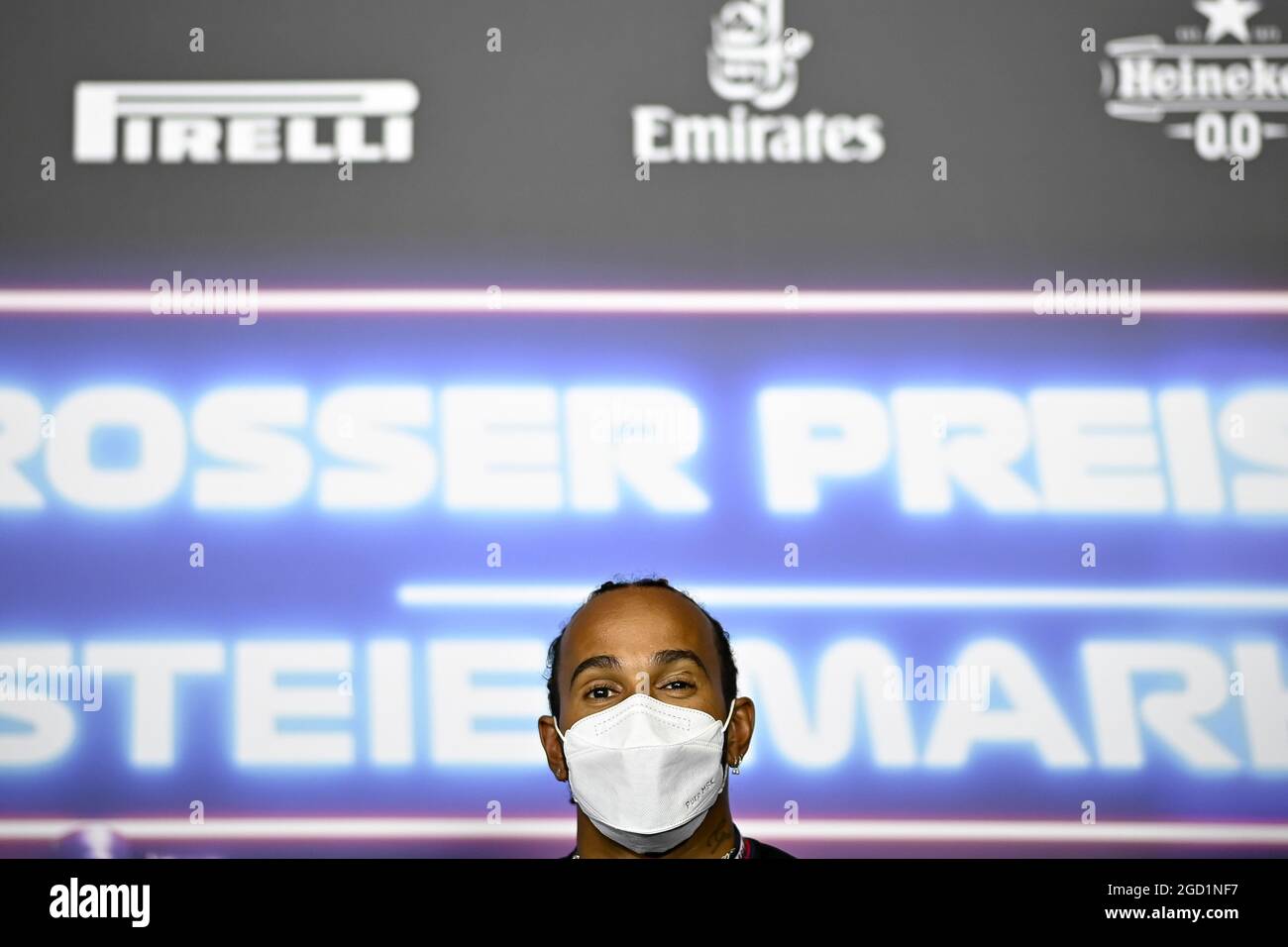 Lewis Hamilton (GBR) Mercedes AMG F1 in the FIA Press Conference ...