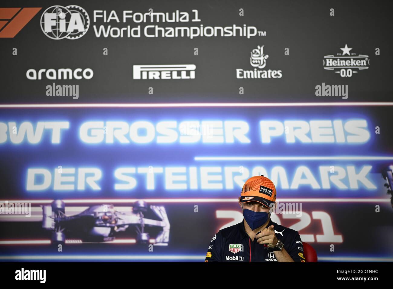 Max Verstappen (NLD) Red Bull Racing in the FIA Press Conference ...