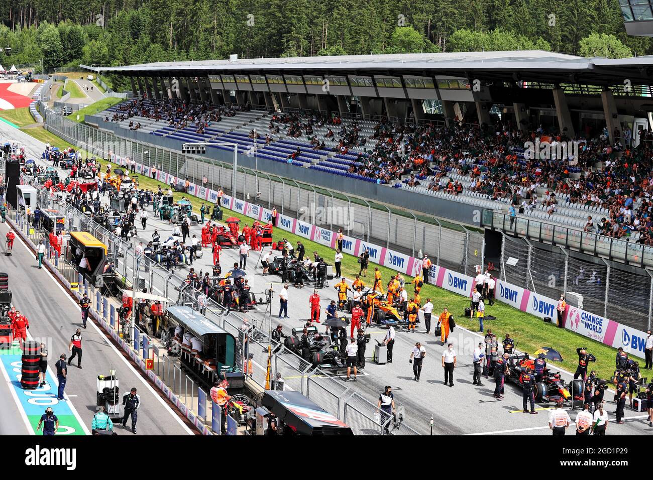 The grid before the start of the race. Steiermark Grand Prix, Sunday ...