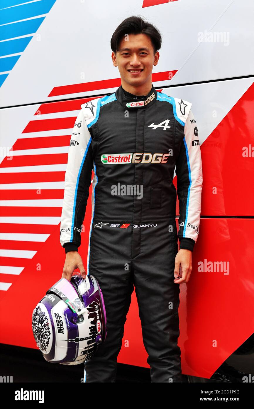 Guanyu Zhou (CHN) Alpine F1 Team Test Driver - with his helmet ...