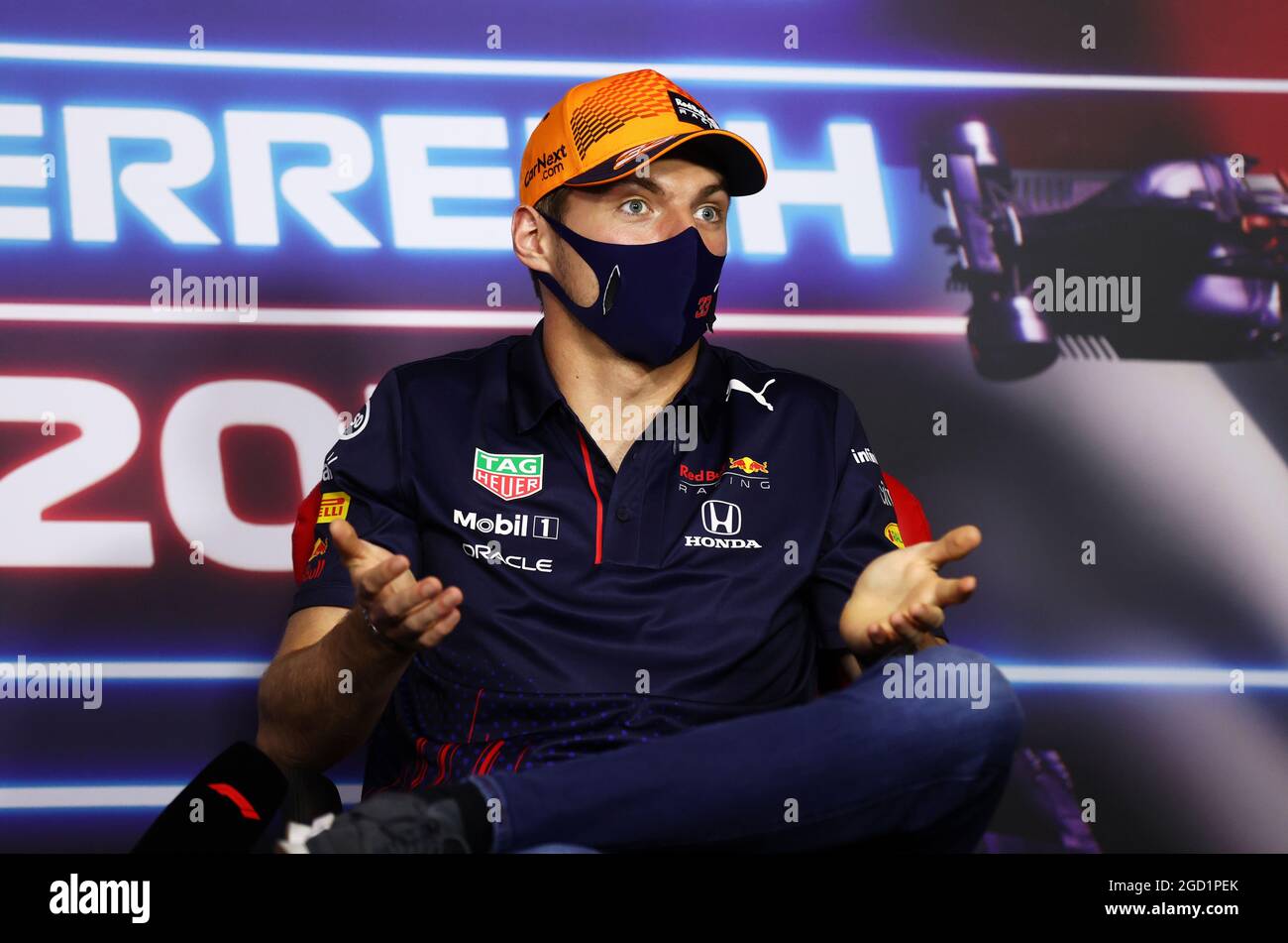 Max Verstappen (NLD) Red Bull Racing in the FIA Press Conference ...